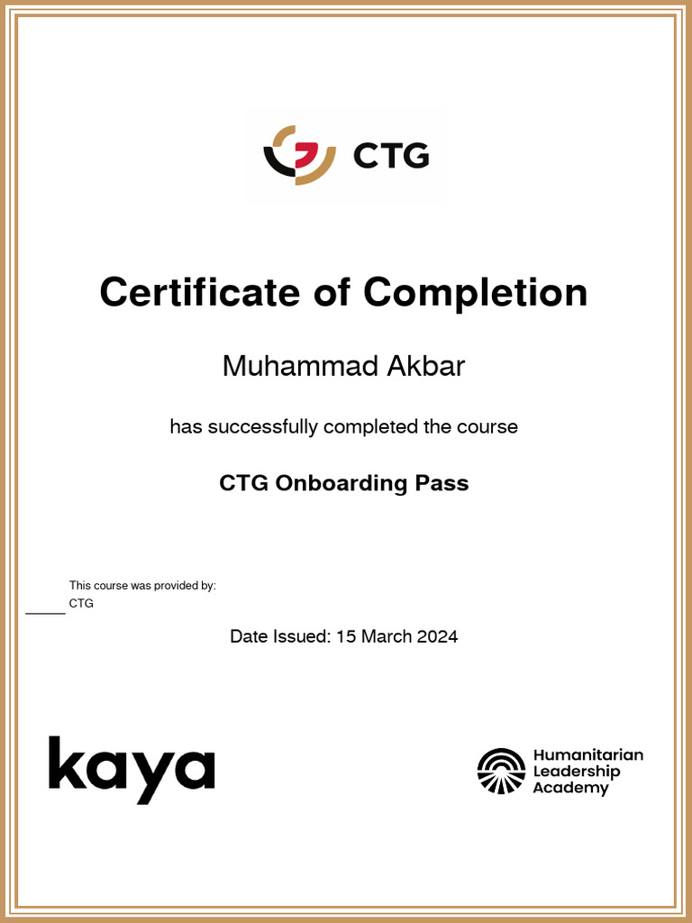 CTG On Boarding Pass | PDF