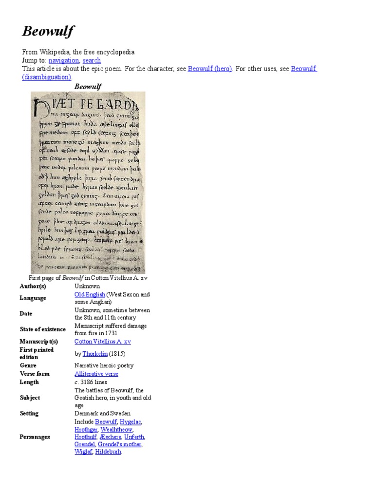 Beowulf: The Epic Poem of Anglo-Saxon Heroes | PDF | Beowulf | Aeneid