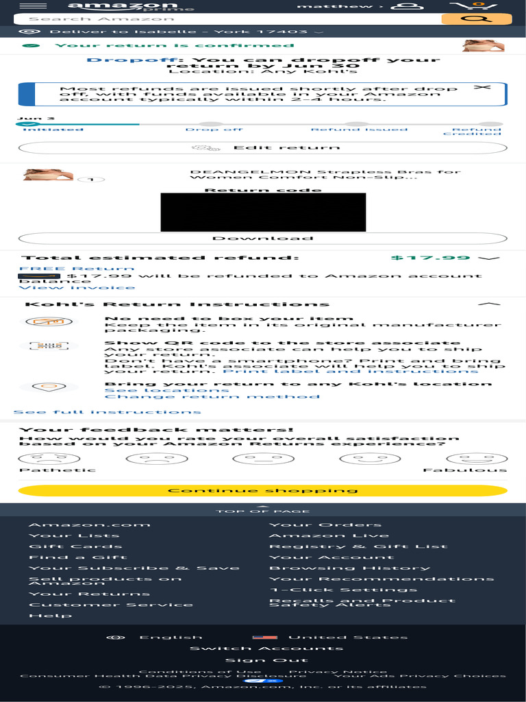 Online Return Center | PDF