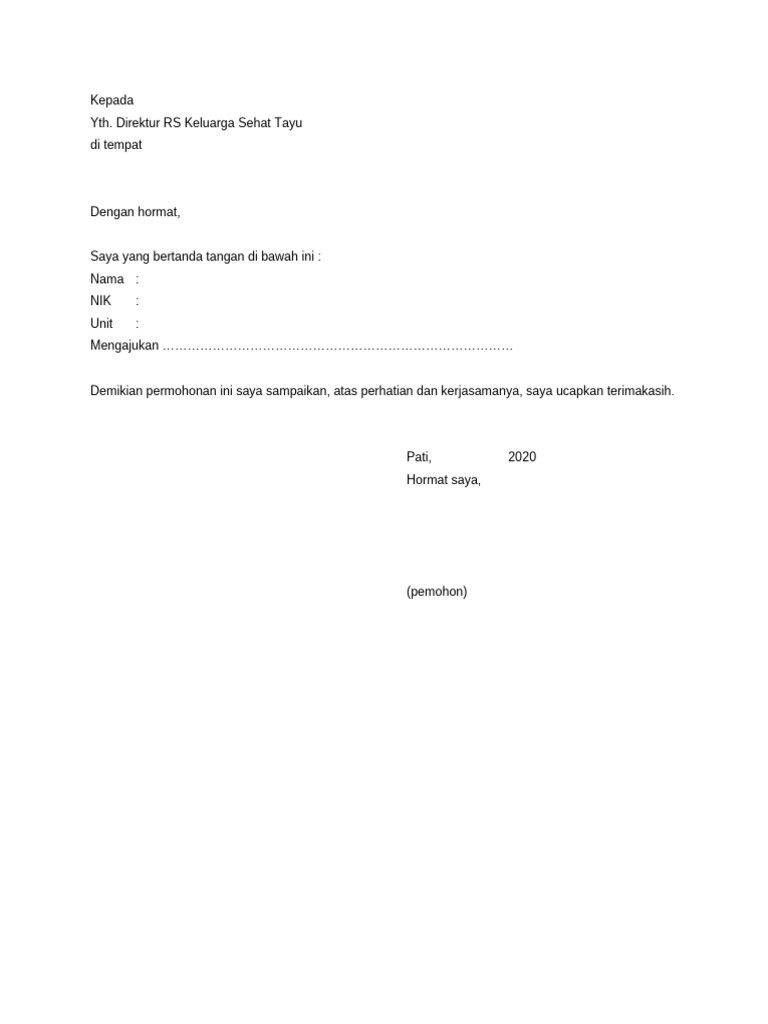 Draft Surat Permohonan | PDF