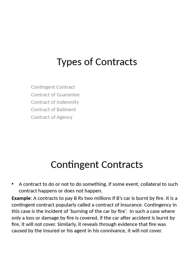 Types of Legal Contracts Explained | PDF | Guarantee | Law Of Obligations