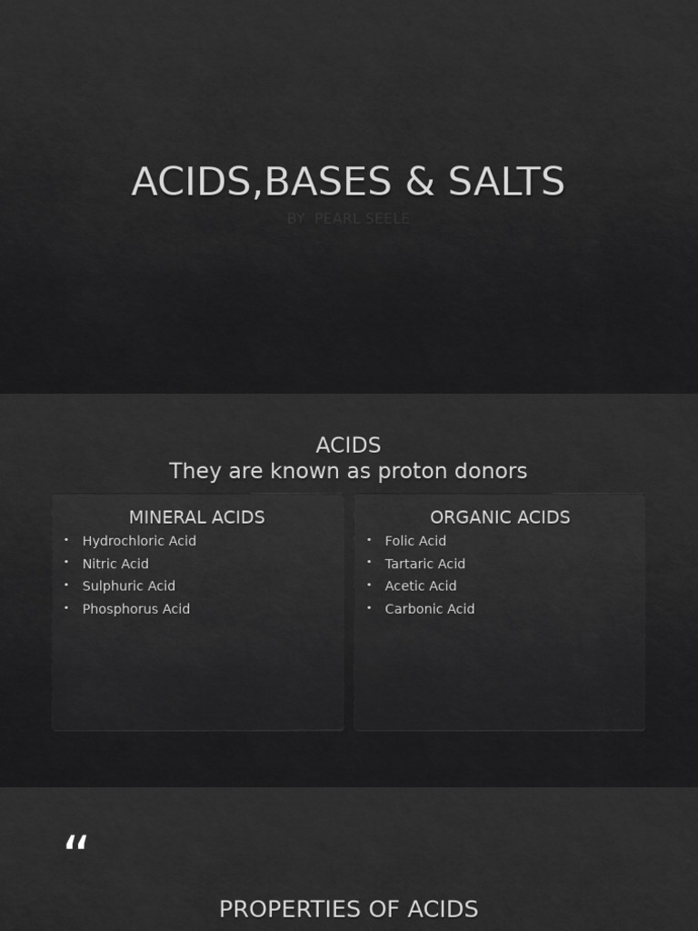 Acids, Bases & Salts BY PHOMOLO SINDILA | PDF | Acid | Hydroxide