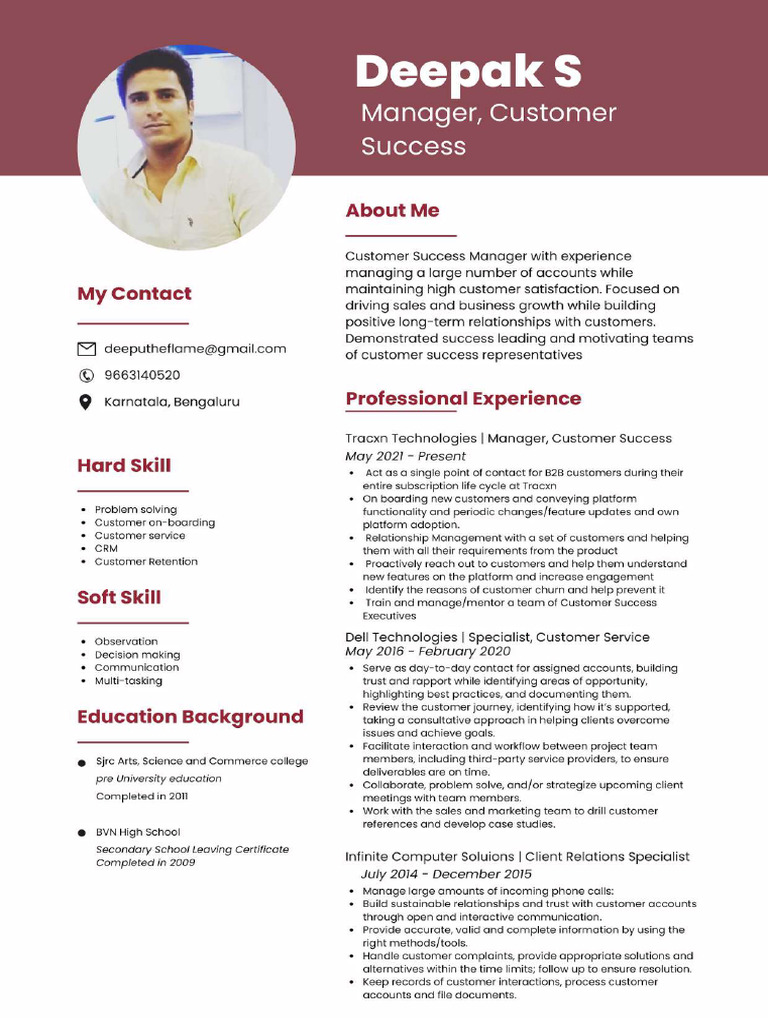 Deepak S Resume (CV) | PDF