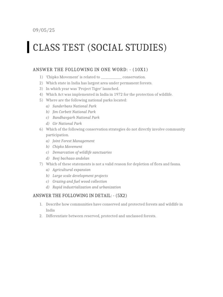 SST Class 10 | PDF
