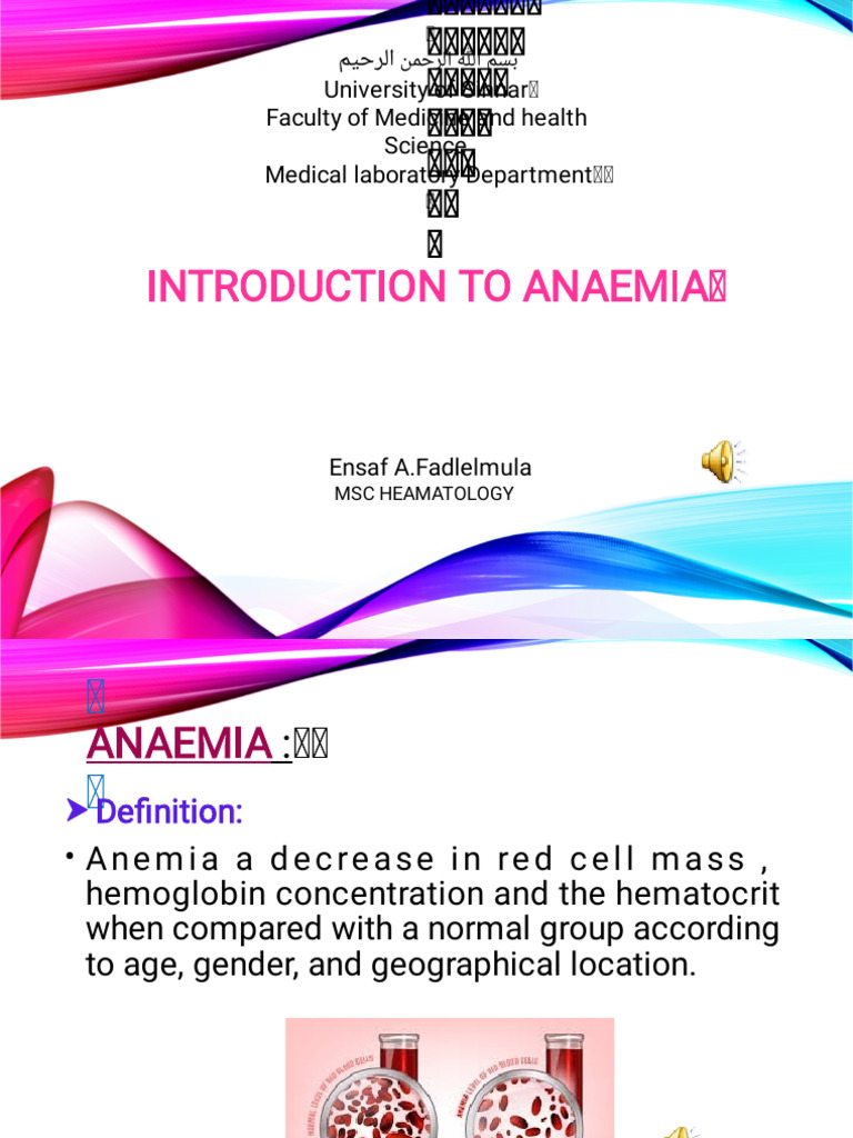 1.introduction To Anemia (Ensaf | PDF | Anemia | Clinical Pathology