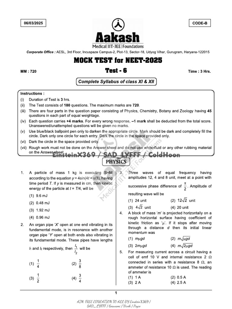 Nbts-2025-Test-06 (B) Ha | PDF
