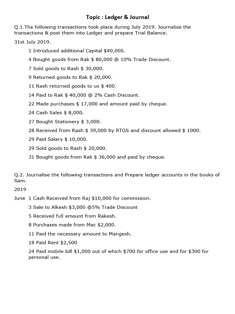 5 Qty Sahil Sir | PDF | Debits And Credits | Business