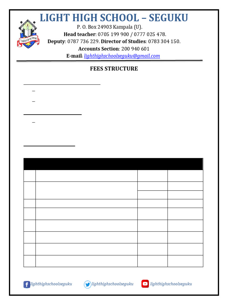 Light High School Fees Structure-1 | PDF