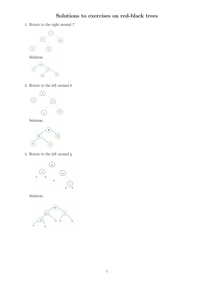 Red-Black Tree Exercises Solutions | PDF | Algorithms And Data ...