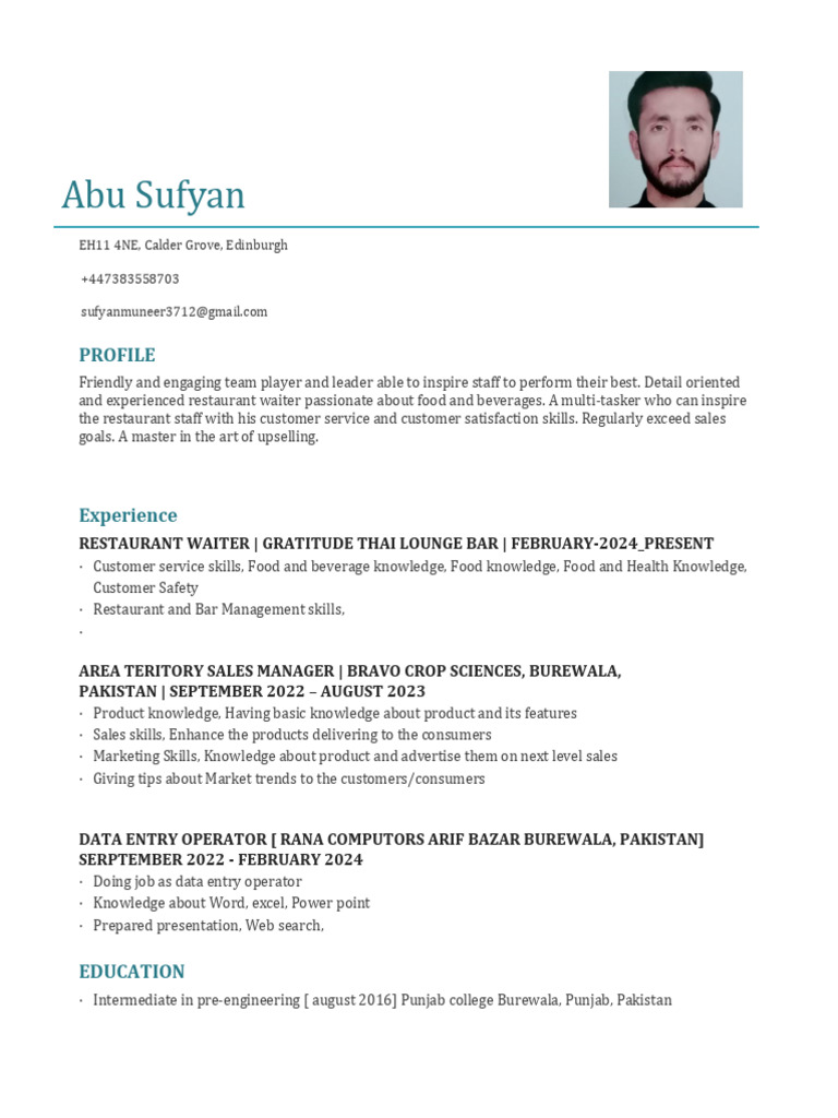 Abu Sufyan Resume 2 | PDF