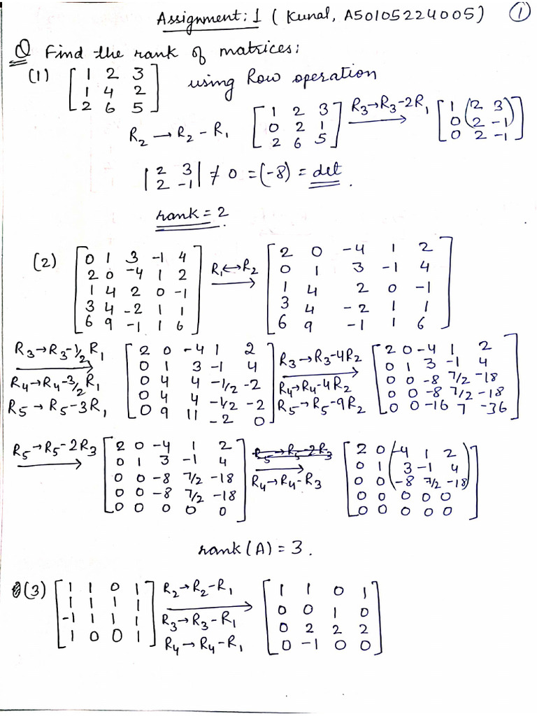 Maths Assignment 1 | PDF