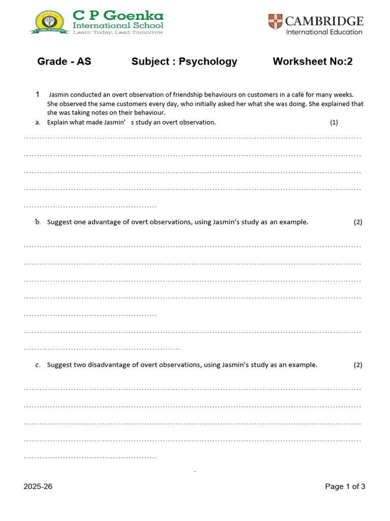 Overt Observation in Psychology Study | PDF | Psychology | Behavioural ...