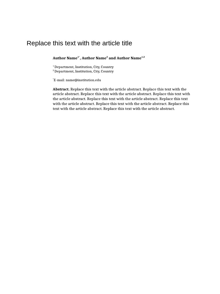 IOP Abstract Template | PDF