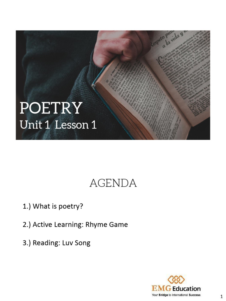 Grade 7 Unit 1 Lesson 1 Handouts | PDF | Poetry | Rhyme