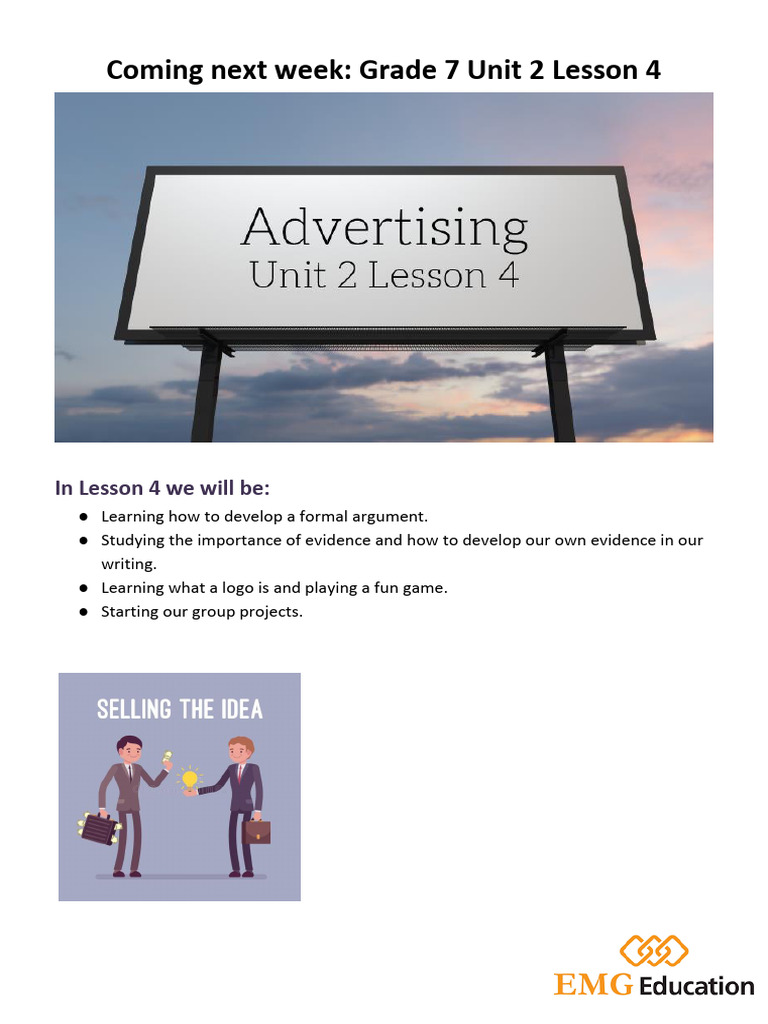 Grade 7 Unit 2 Lesson 4 Overview | PDF
