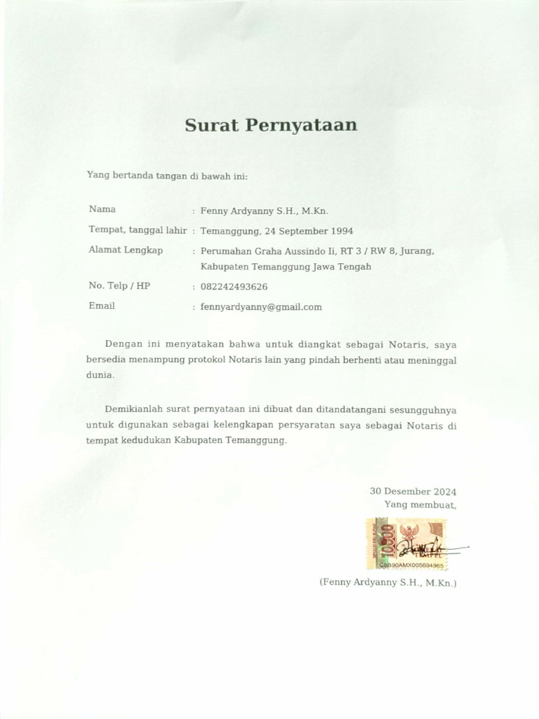 Pernyataan Penerima Protokol | PDF