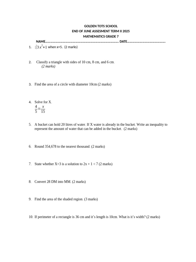 Grade 7 Math Opener | PDF