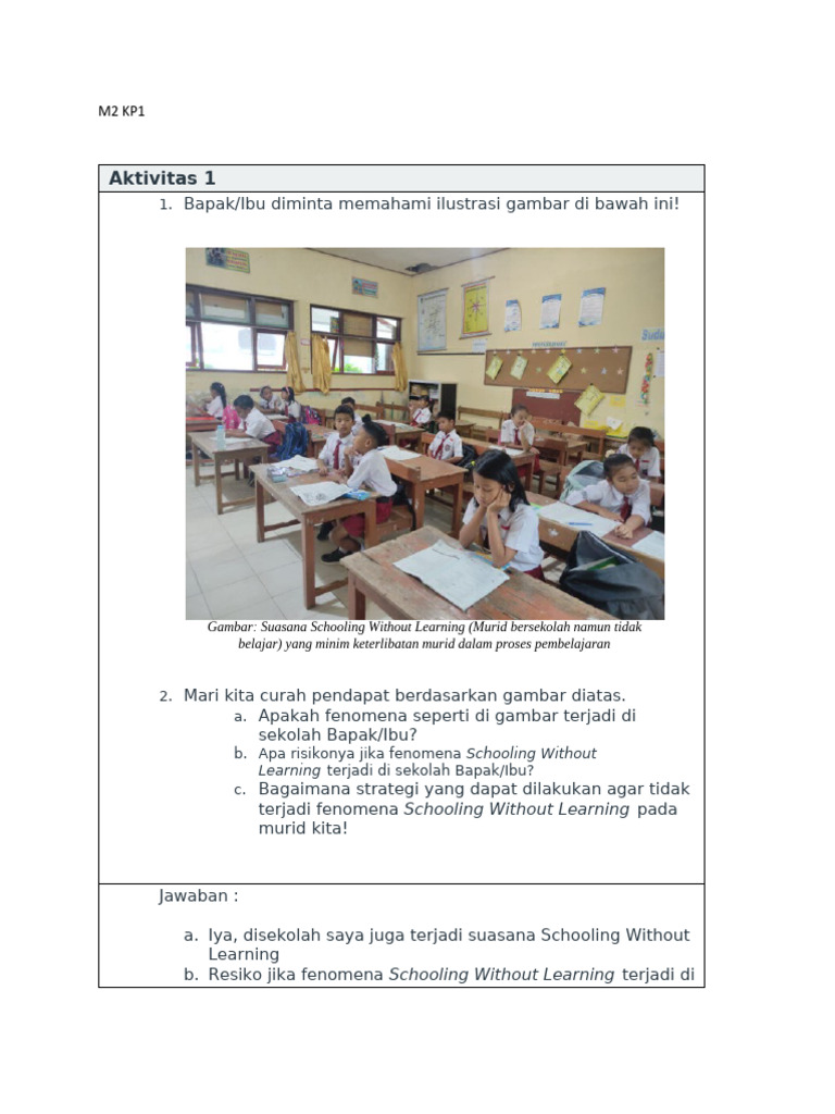 M2 In1 2 C Schooling Without Learning Kel Komunikasi Nurhayati Pdf