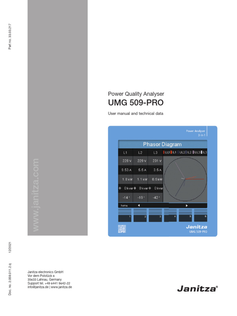 UMG 509-PRO Power Quality Analyser Manual | PDF | Safety | Electrical ...