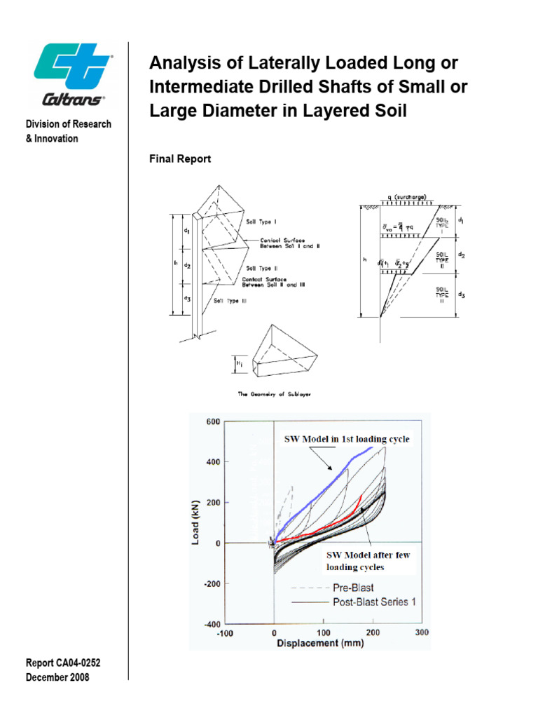 CALTRANS - Analysis of Laterally Loaded Long or Intermediate Drilled ...