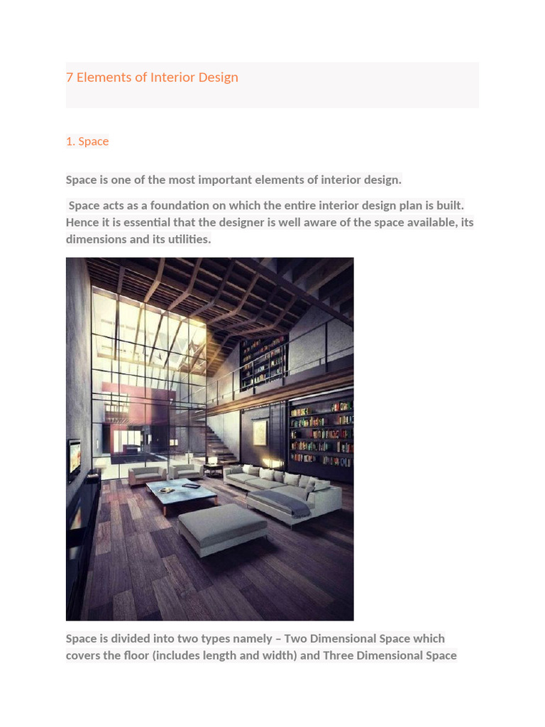 7 Elements of Interior Design | PDF | Lighting | Color