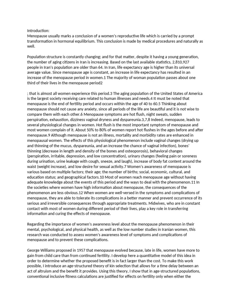 HND - Thesis | PDF | Menopause | Saliva