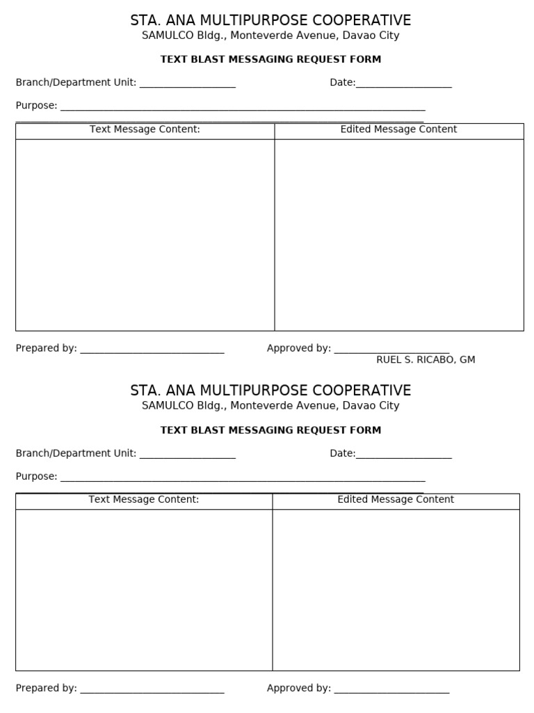 MIS Text Blast Request Form New | PDF