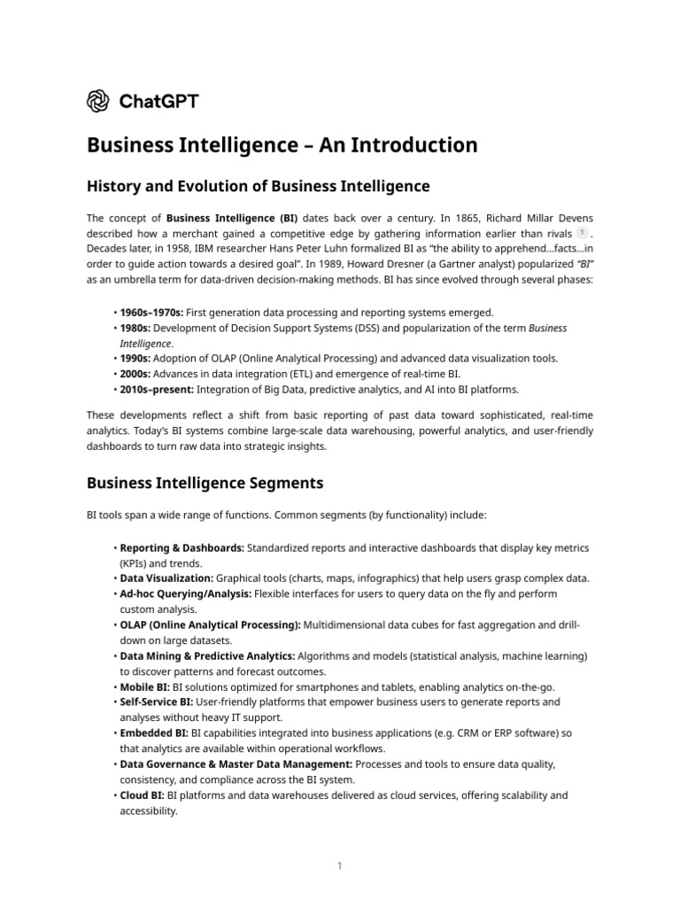 MODULE.1 - Business Intelligence An Introduction | PDF | Business Intelligence | Analytics