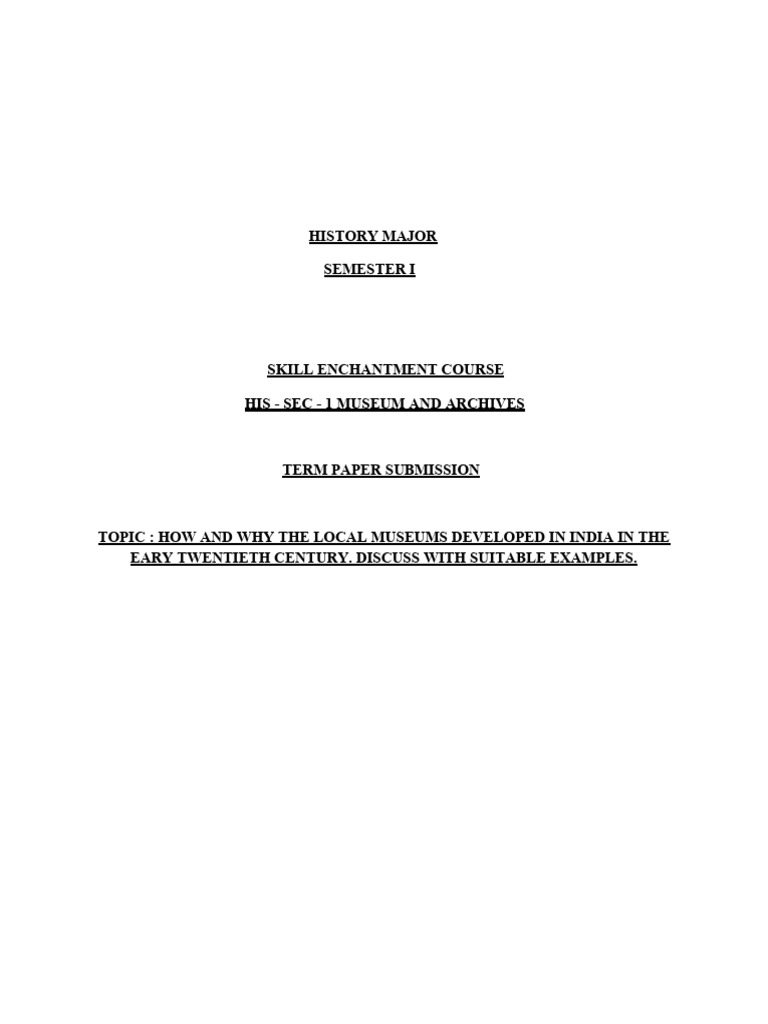 Development of Local Museums in India | PDF | Museum | Archaeology