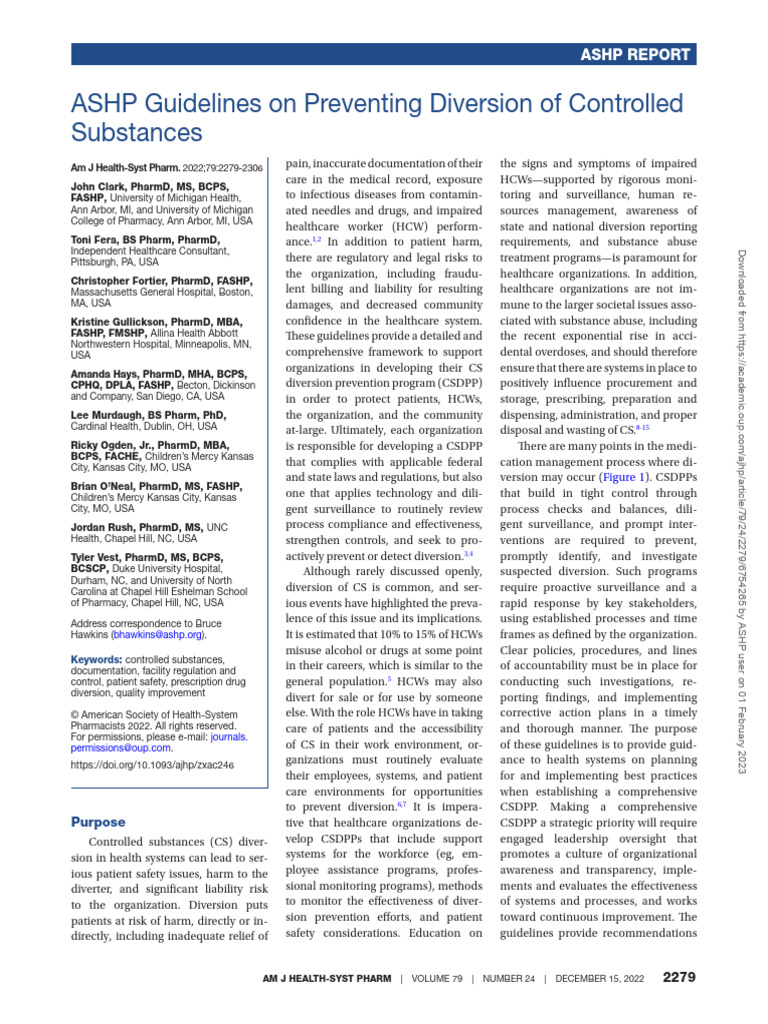 Preventing Diversion of Controlled Substances | PDF | Drug Enforcement Administration | Pharmacy
