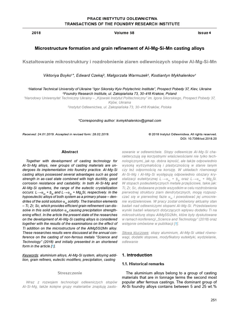 Microstructure Formation and Grain Refin | PDF | Alloy | Composite Material