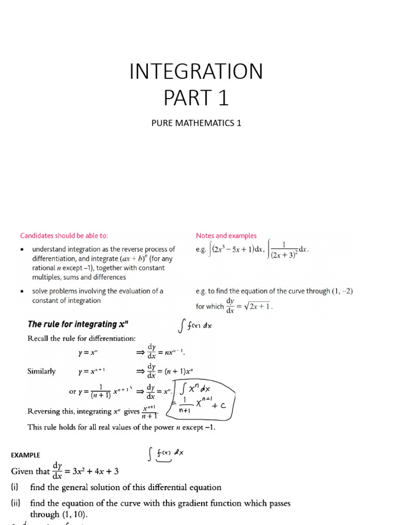 Integration Part 1 (PM 1) | PDF
