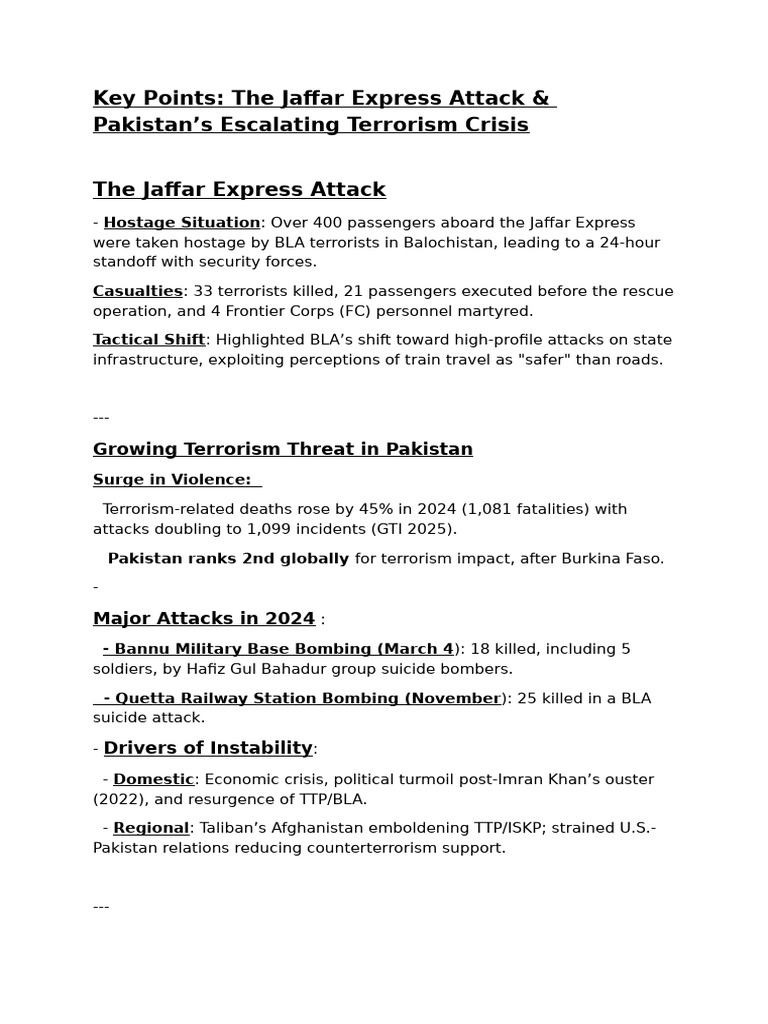 The Jaffar Express Attack & Pakistan's Escalating Terrorism Crisis ...