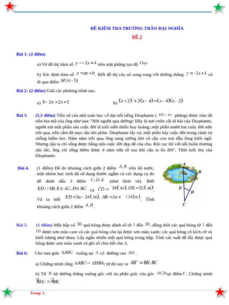 DC Hk2 t8 2425 de 02 Tran Dai Nghia HCM | PDF