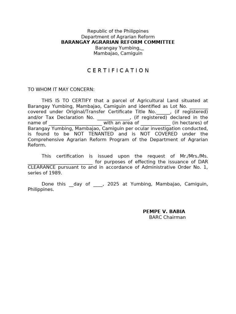 BARC Certification | PDF