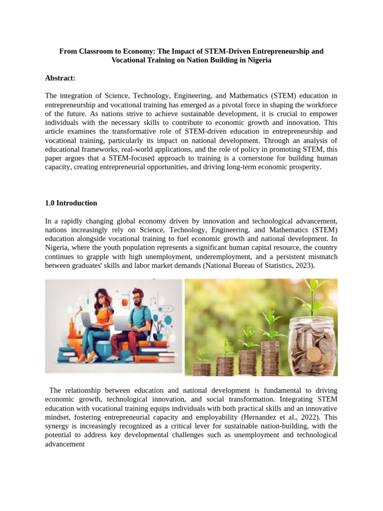 TIMOTHY 2 From Classroom To Economy | PDF | Entrepreneurship | Science ...