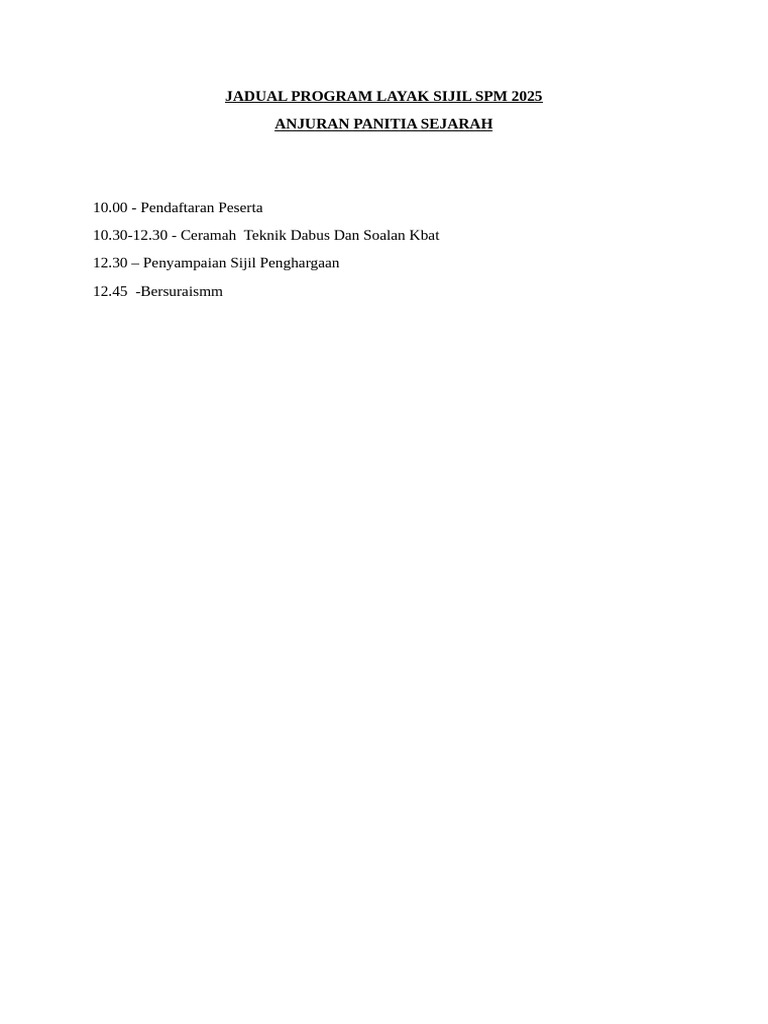 Tentatif Program | PDF