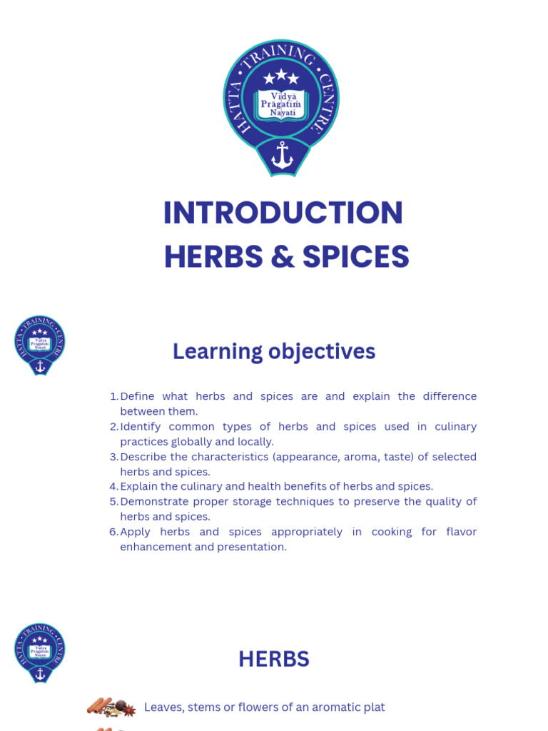 Introduction Herbs & Spices | PDF | Dill | Ginger