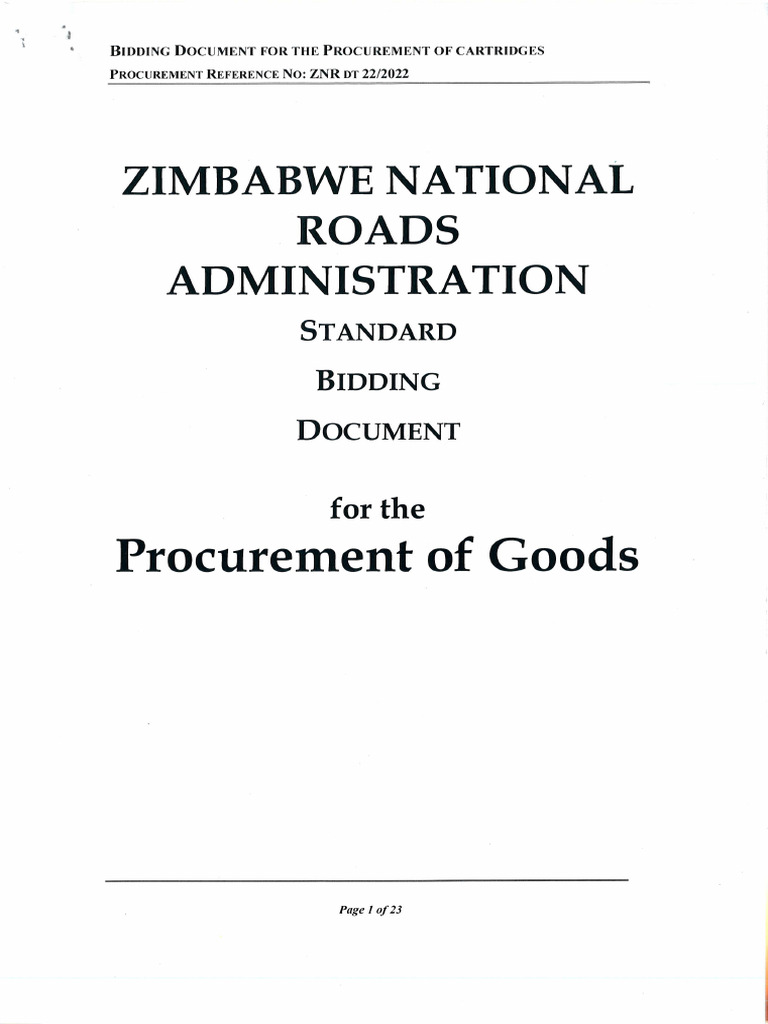 Standard Bidding Document for Cartridges | PDF | Government Procurement ...