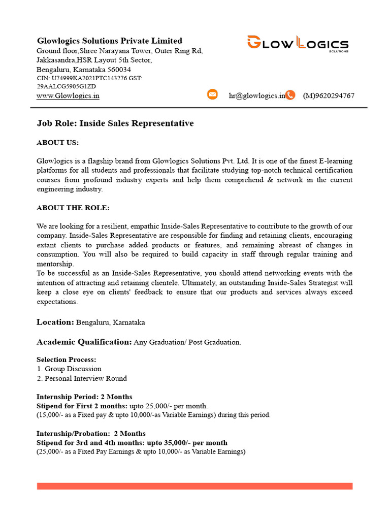 Updated Job Description - Glowlogics | PDF | Business | Economies