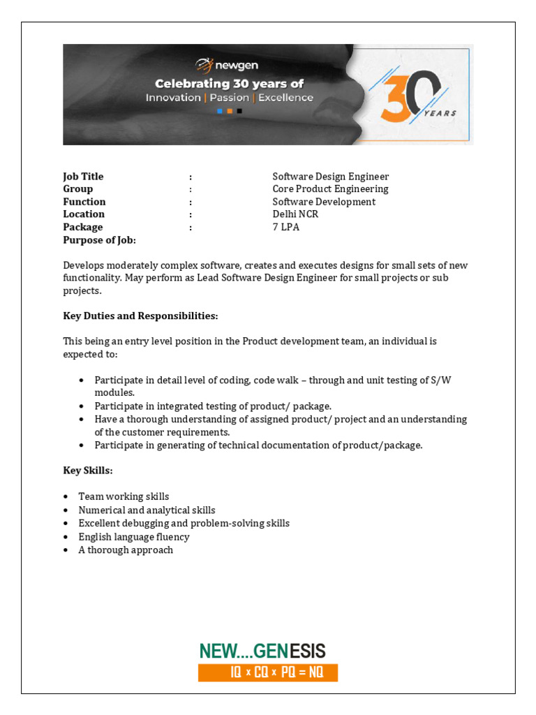 SDE Role Document | PDF