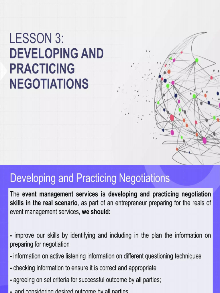 L3 - Developing and Practicing Negotiations Skills | PDF