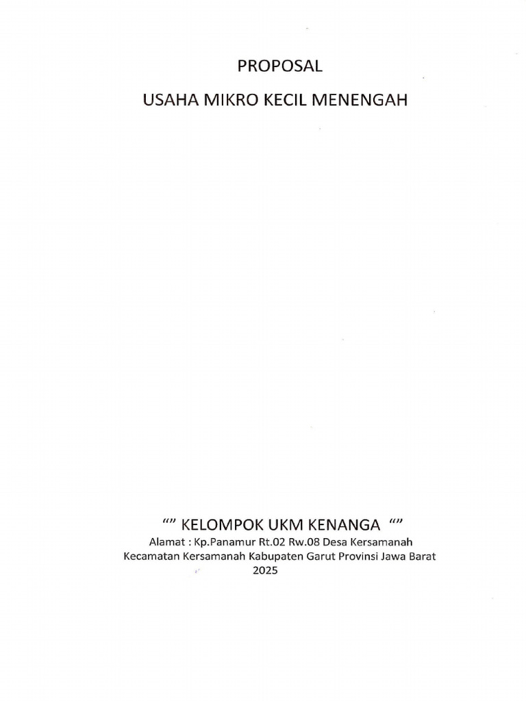 Proposal Kelompok UKM Kenanga | PDF