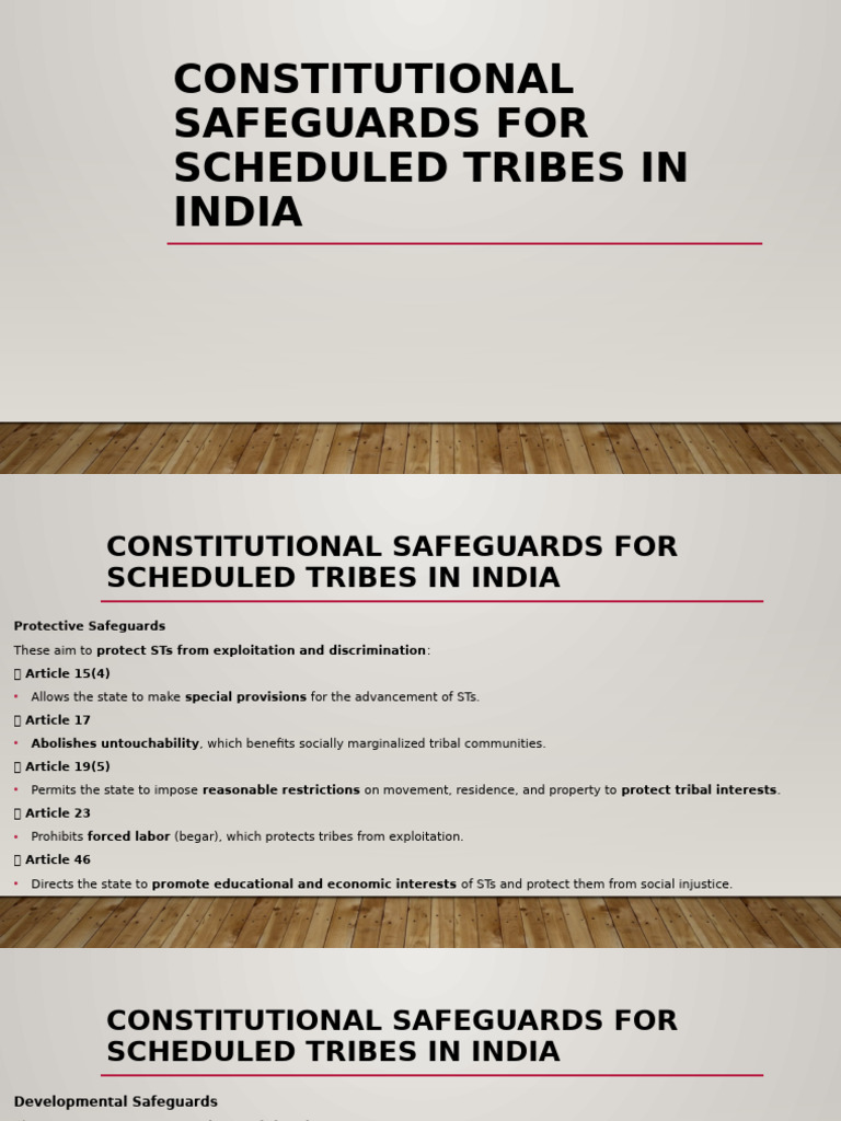 Constitutional Safeguards For Scheduled Tribes in India | PDF