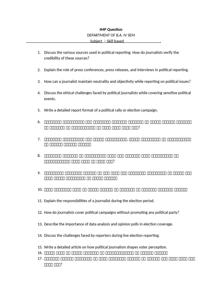 Question Skill Based Sem - 4 | PDF