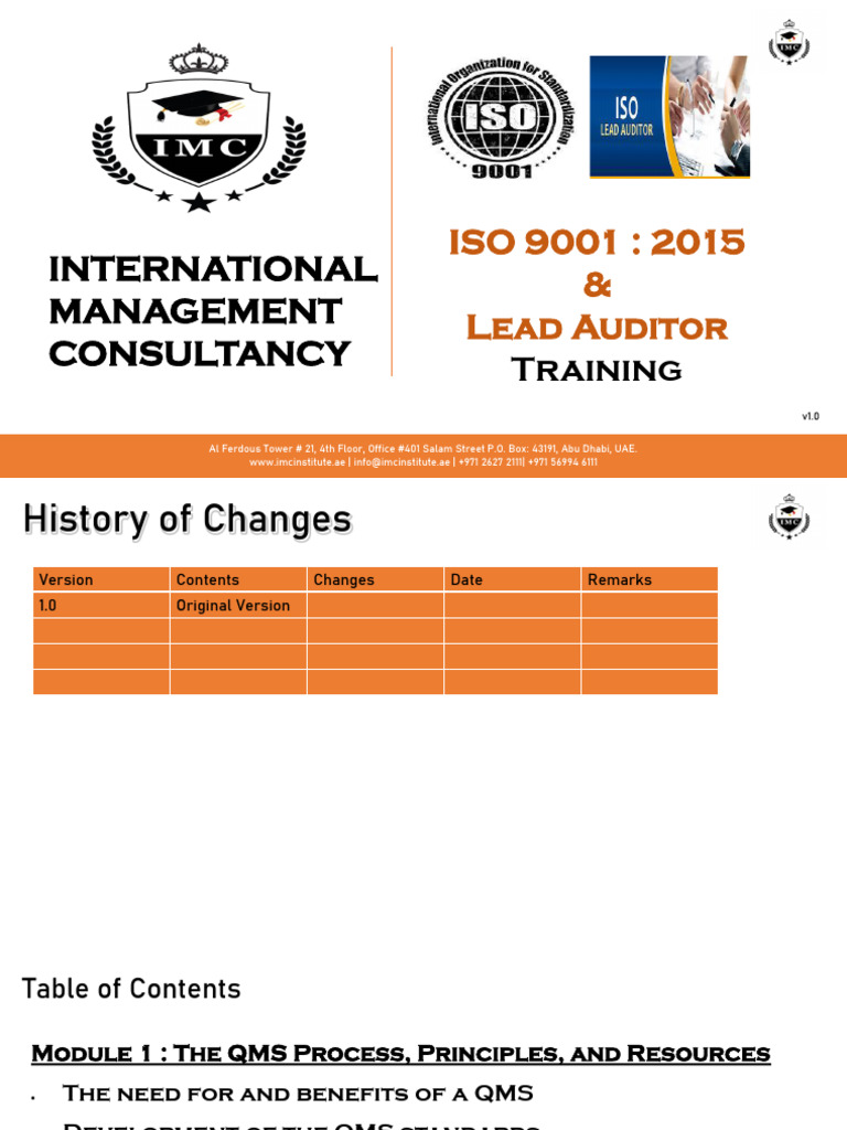Iso 9001 2015 Lead Auditor v10 | PDF | Quality Management System | Quality Management