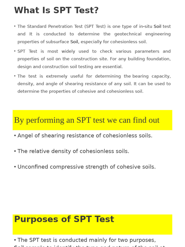 How To Find The Bearing Capacity of Soil From SPT Test | PDF