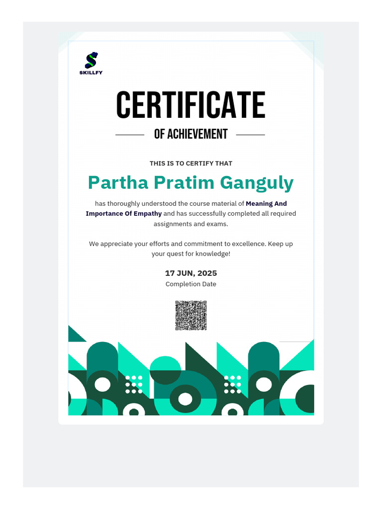 Skillfy Empathy Course Certificate | PDF