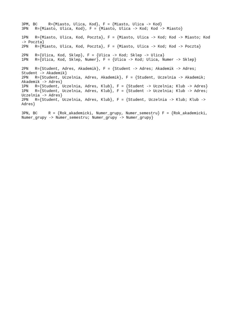Postac Normalna RBD | PDF