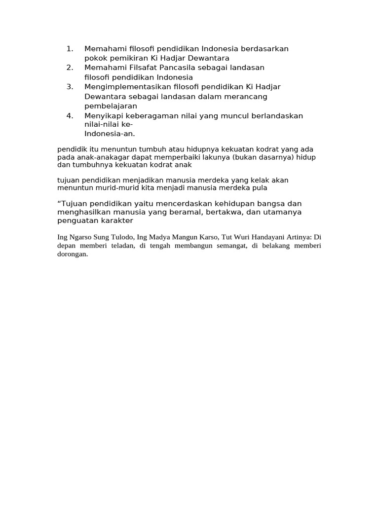 Filosofi Pendidikan Ki Hadjar Dewantara | PDF